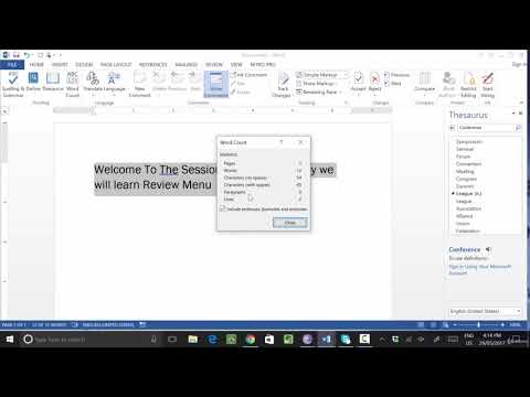 How To Use Thesaurus Option in Ms Word | REVIEW MENU IN MICROSOFT WORD