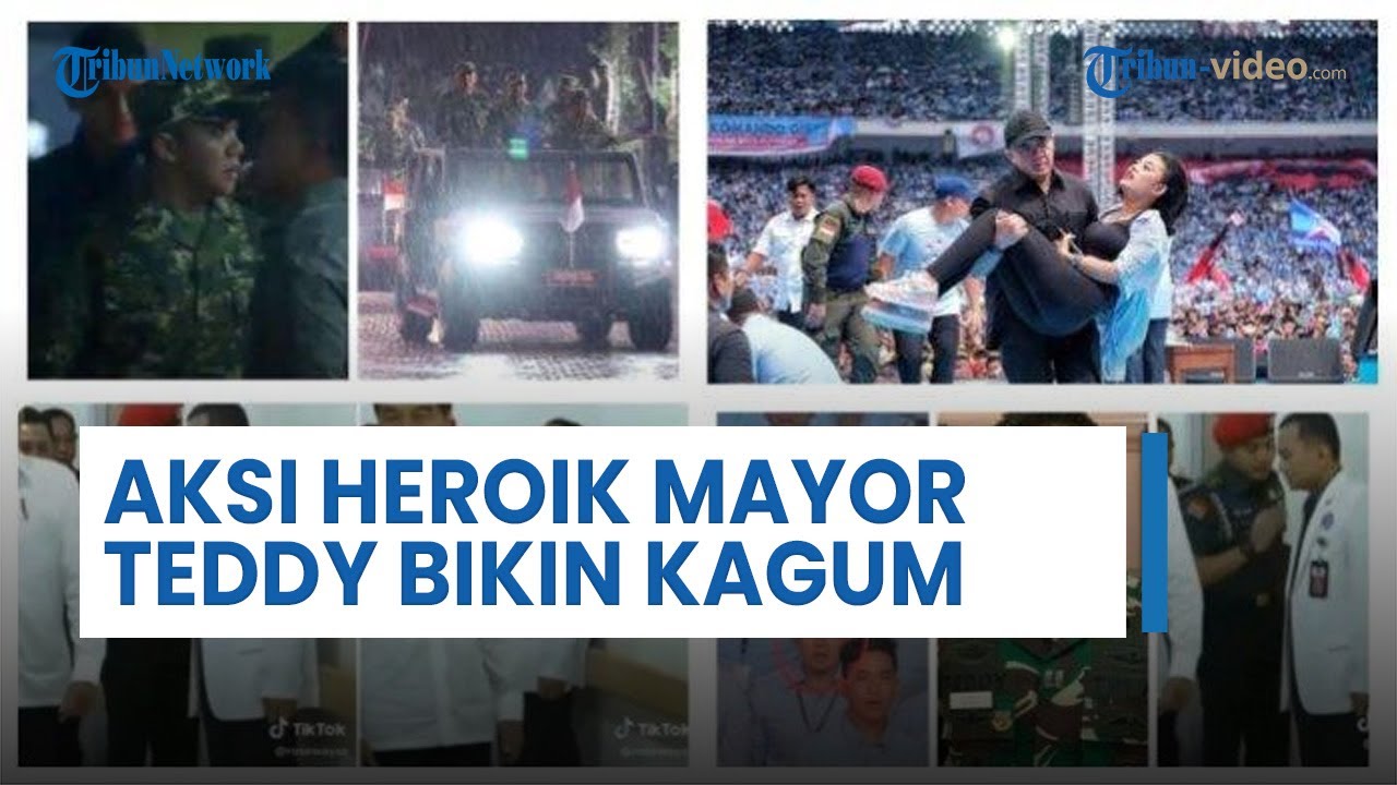 Aksi Heroik Mayor Teddy Gendong Wanita Pingsan dan Usir Paspampres yang Payungi Presiden Prabowo ...