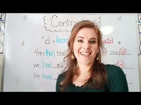 Contractions: Be aware of contractions that look the same— had ='d & would= 'd