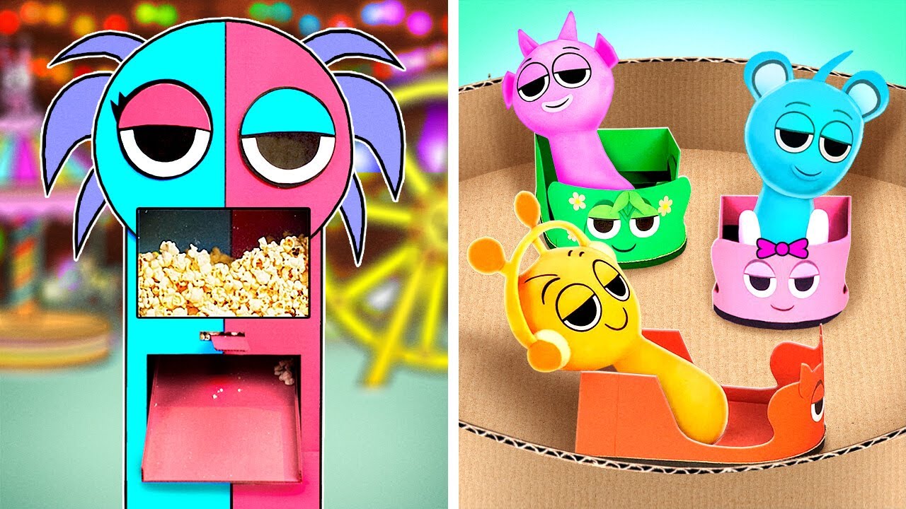 I Build Cardboard Sprunki Fair 🎡🍿 *Easy And Fun Cardboard Crafts For Sprunki*