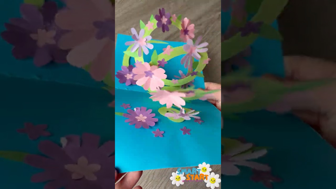 Make a Spring Pop-Up Spiral Flower Card | Easy Spring Craft for Kids | Smart Start with Miss Daisy