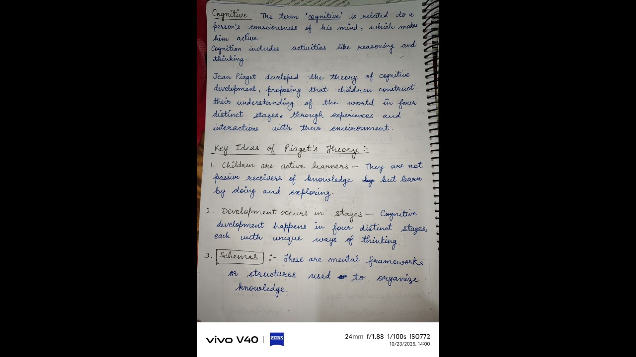 Piaget's Theory of Cognitive Development