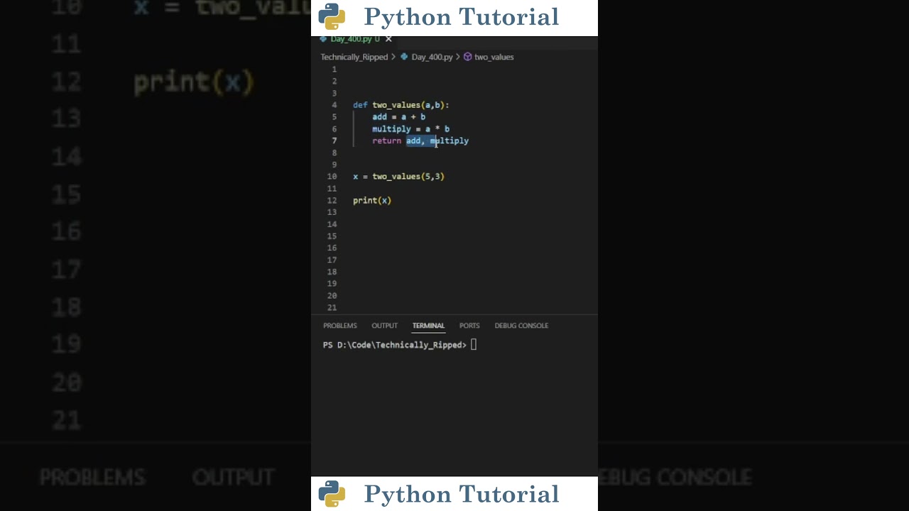 Returning Multiple Values From A Function | Python Tutorial