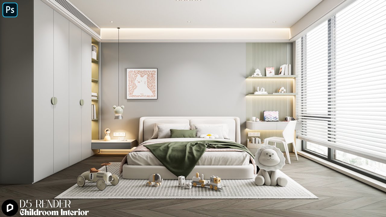Interior Design Visualization in D5 Render – Easy Tutorial | Childroom Interior Design.