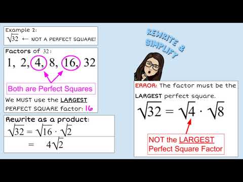 Simplifying Radicals (Square Roots)