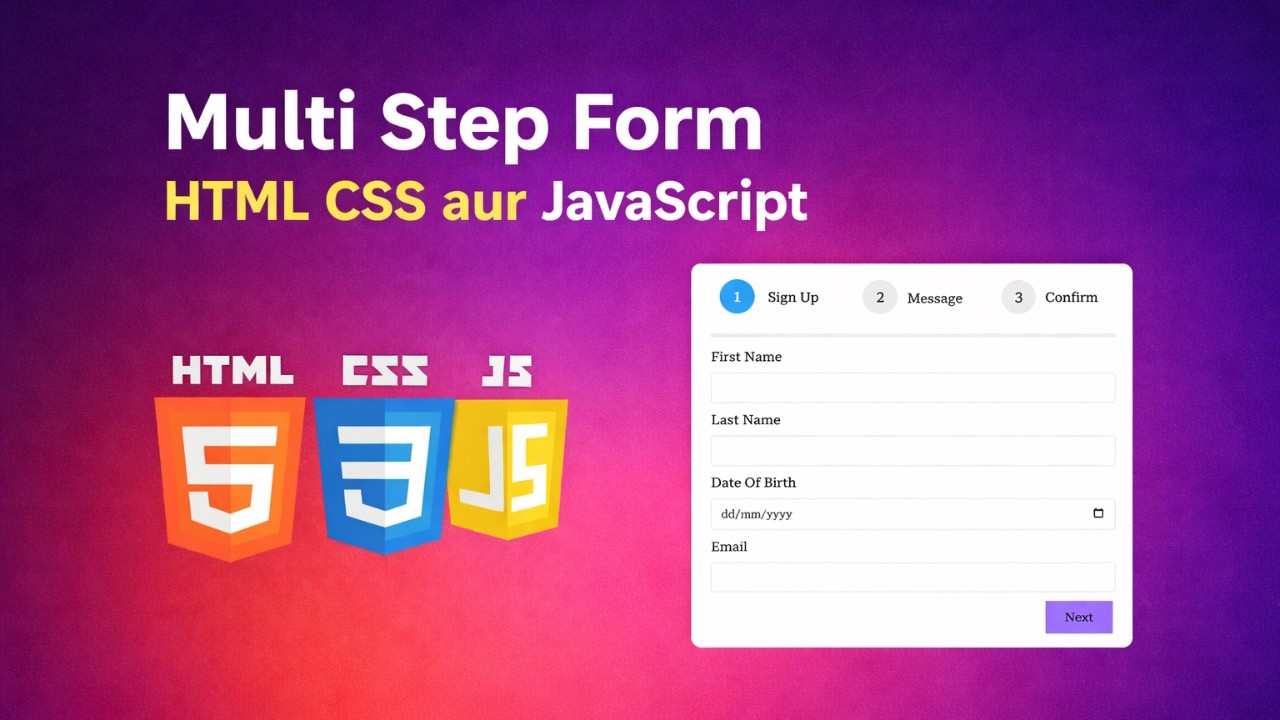 How to Create Multi Step Form Using HTML CSS & jQuery | by learning and development