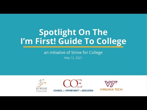 Spotlight on the I’m First! Guide to College