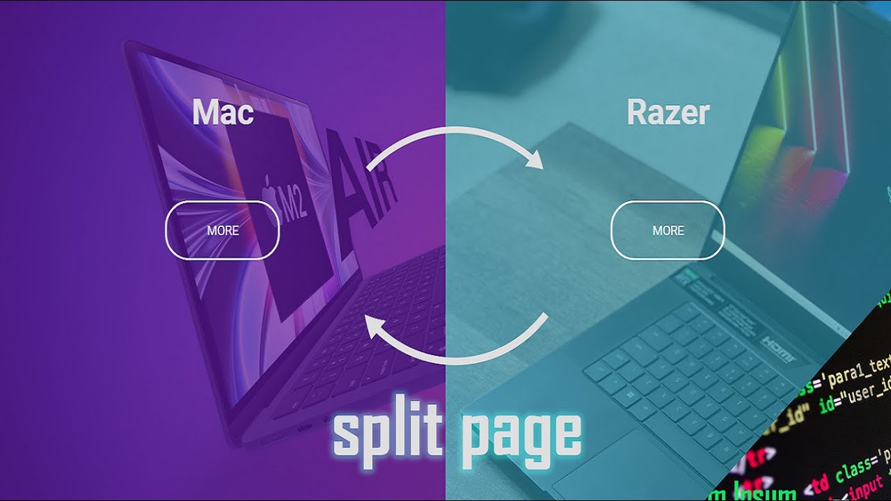 Split Landing Page using HTML, CSS & JAVASCRIPT | Advanced level Web designing