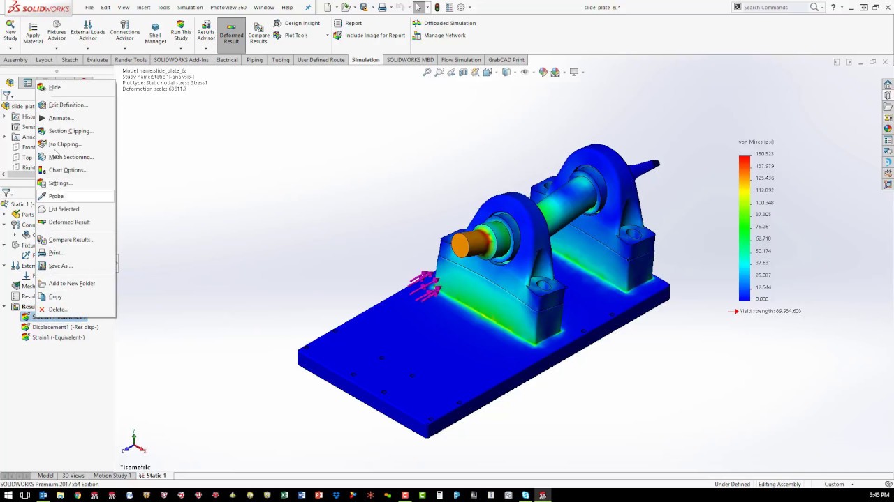 SOLIDWORKS Simulation - Linear Static Stress