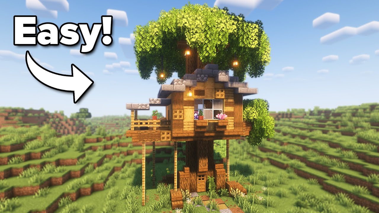 Minecraft: Simple Survival Treehouse | Tutorial🏠 - Minecraft Builders