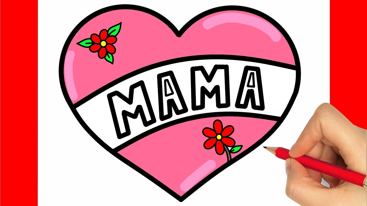 Mama Muttertag MUTTERTAG ZEICHNEN - DIY MUTTERTAG BASTELN - GESCHENKIDEEN - Muttertagszeichnung