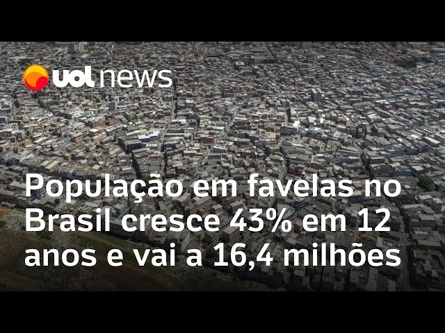 Brasil tem 16,4 milhões de habitantes em favelas, diz IBGE
