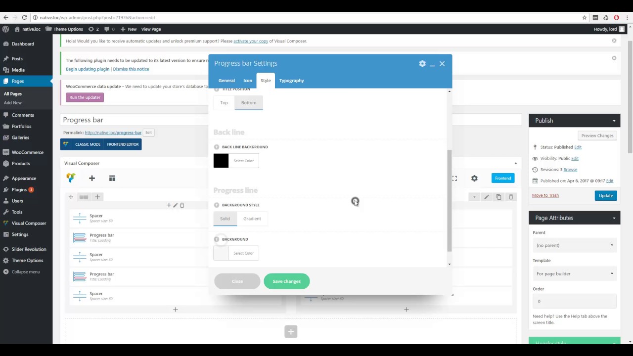 Native theme. Progress bar module