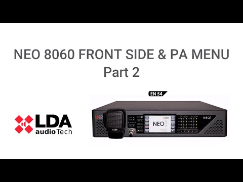 LDA NEO8060 unit, front side and PA menu (part 2/2)