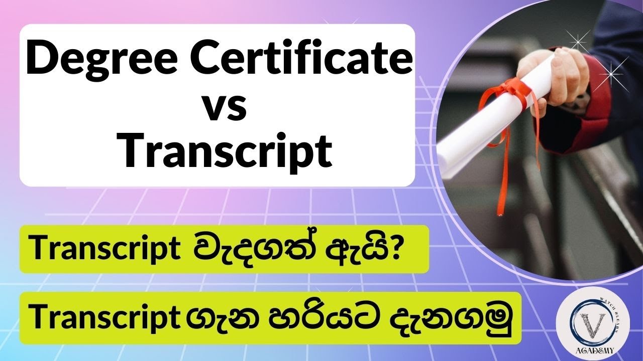 What is Transcript/ Degree Certificate vs Transcript/ Detailed Certificate