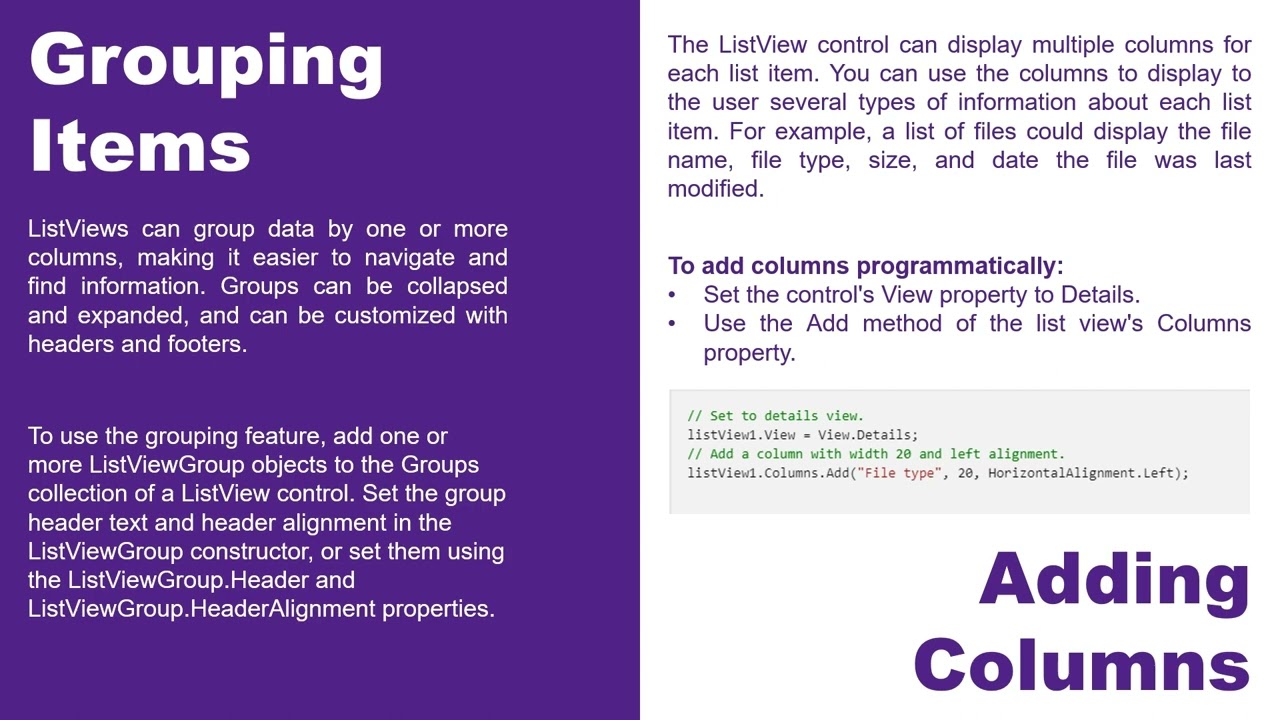 ListView  -C# Windows Forms Control