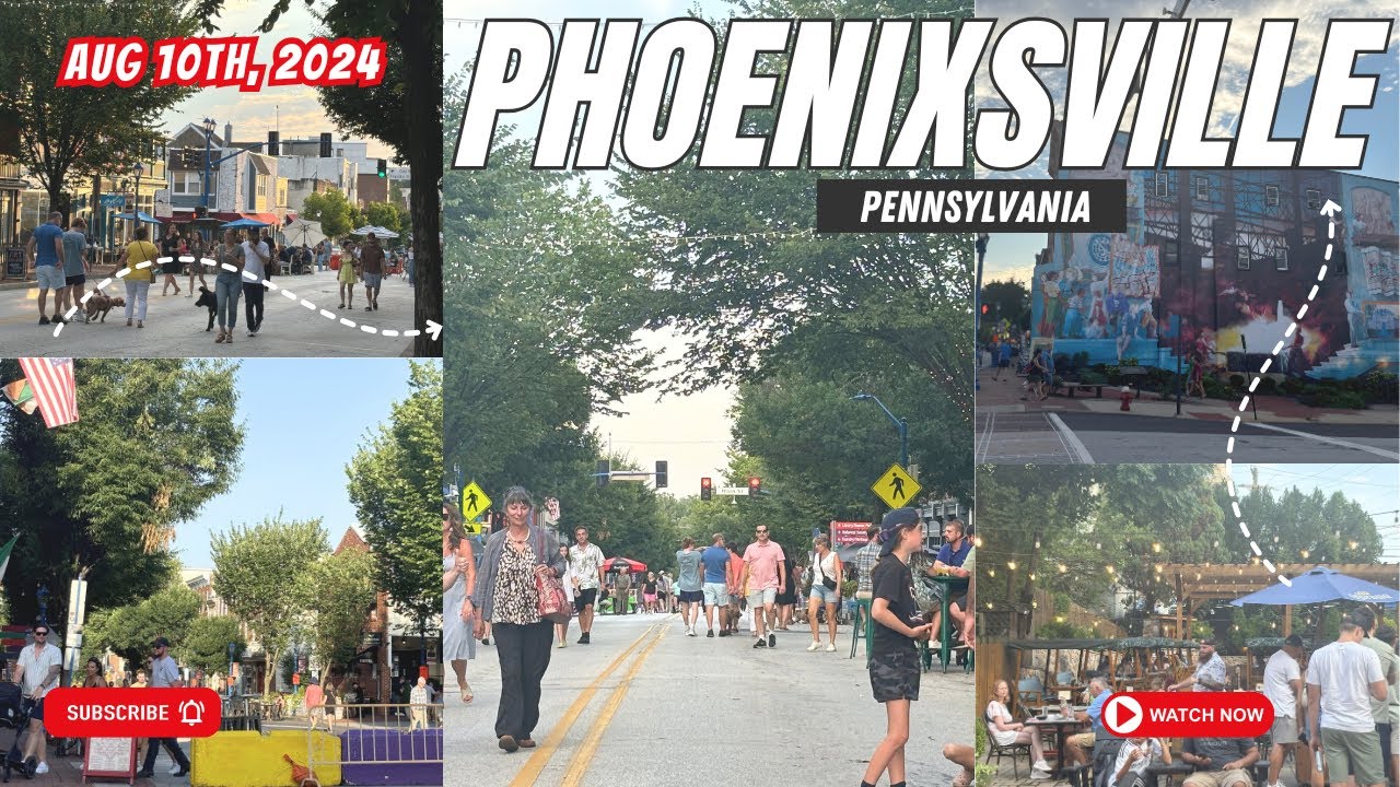 Phoenixsville, PA Aug 10 2024 |  Charming Town in Pennsylvania | Nice Town in PA | Summer in PA