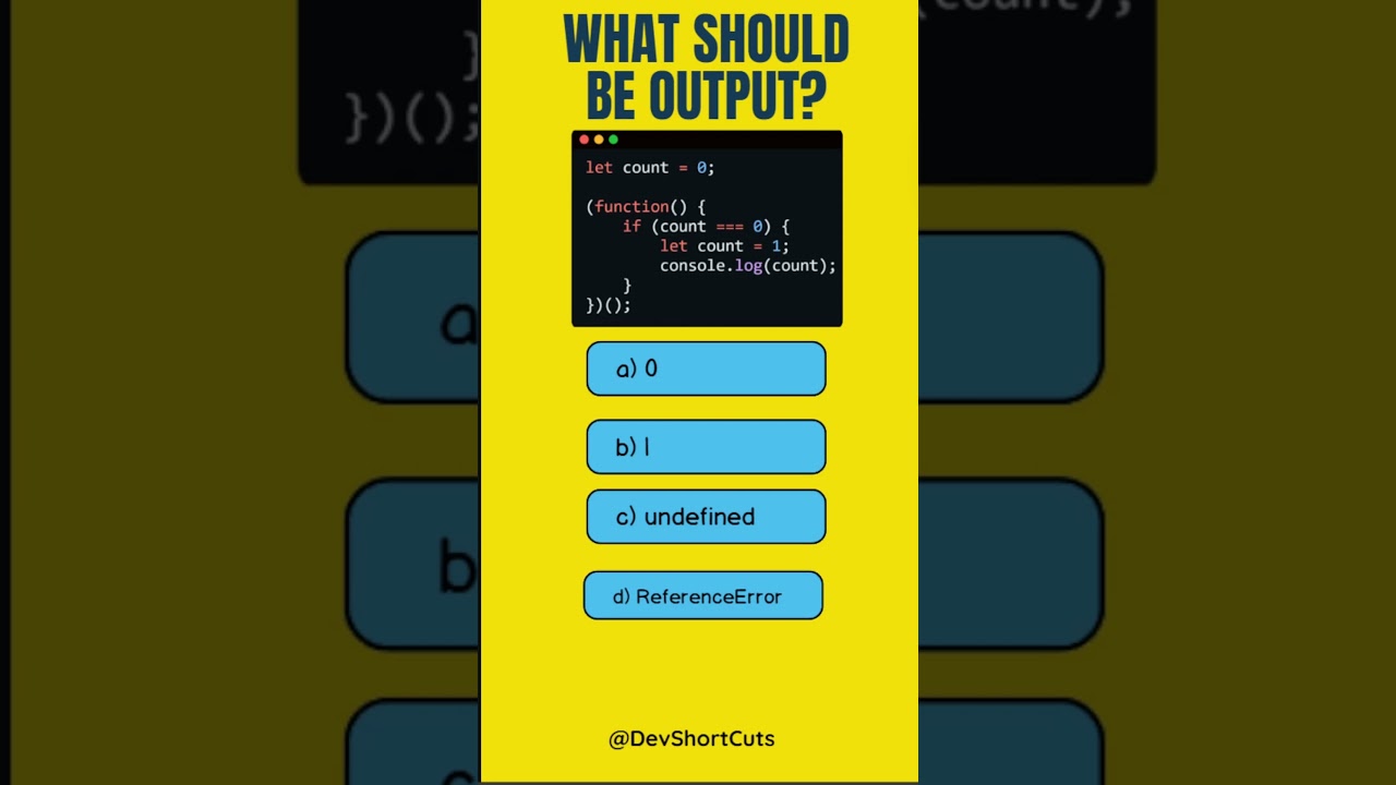 Quiz 5 JavaScript Variable Shadowing & Block Scope Explained with Quiz!  #coding #javascriptquiz