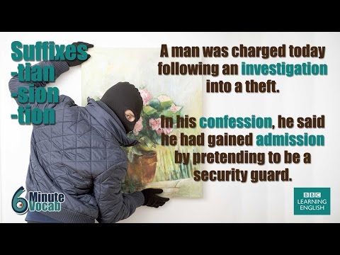 Using the English suffixes '-tian', '-sion' and '-tion' - 6 Minute Vocabulary