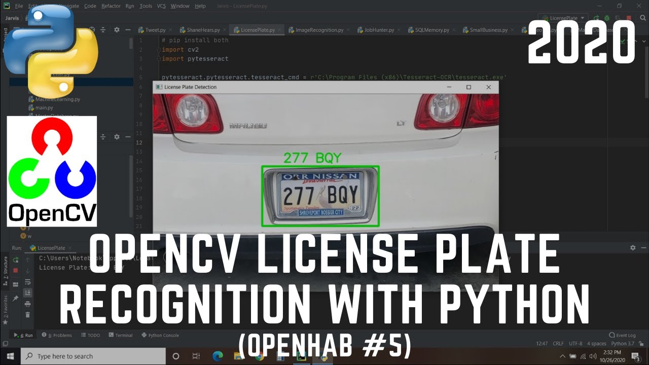 OpenCV License Plate Recognition with Python | #107 (OpenHAB #5)