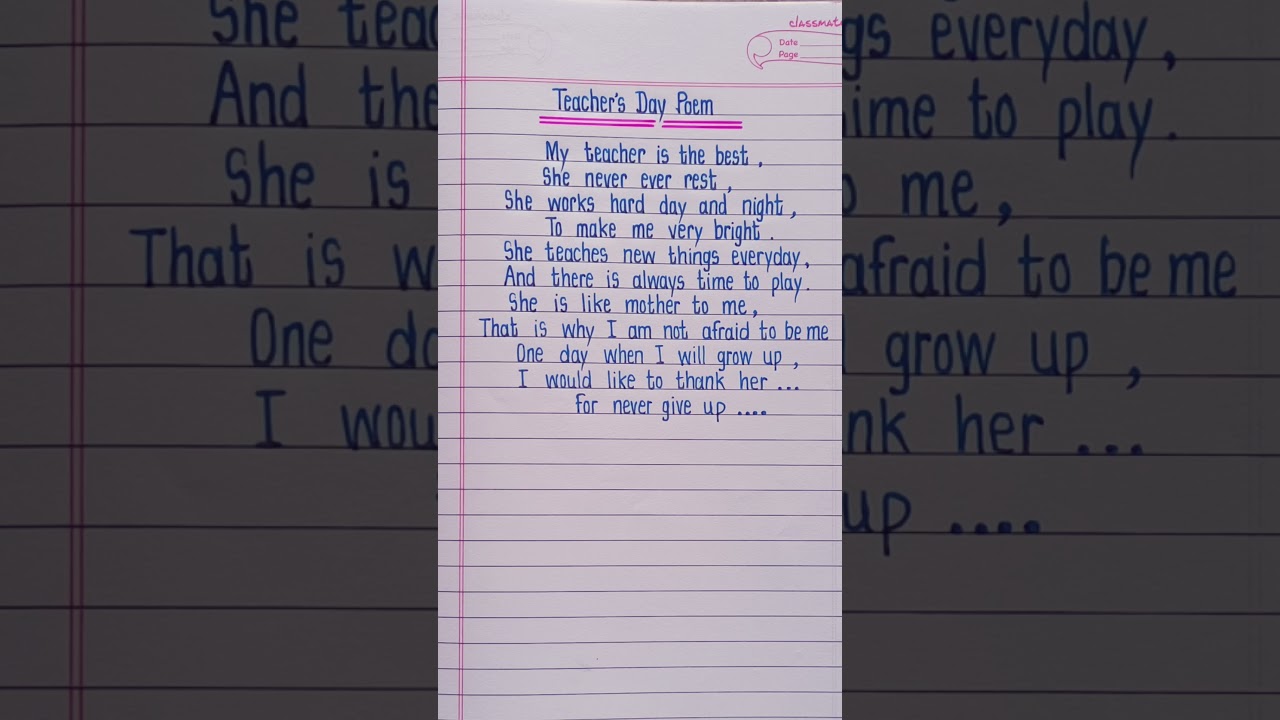 Teachers Day Poem In English/Poem On Teachers Day/Teachers Day Par Poem #teachersday #poem