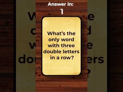 What's The Only Word With Three Double Letters in a Row?