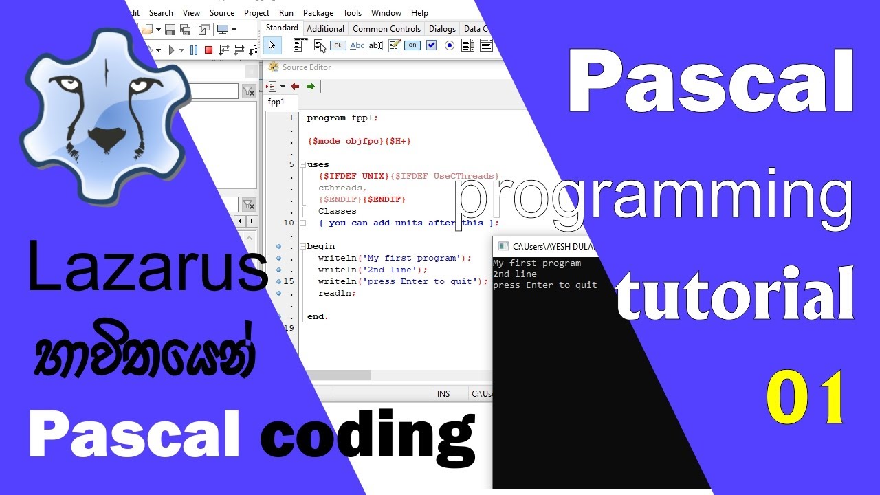 Pascal programming tutorial 01 | IDE installation and Basic pascal coding in sinhala (සිංහල)
