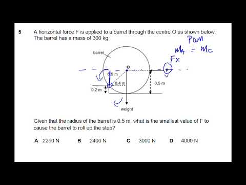 Minimum force F to push barrel up a step | Evan's Space