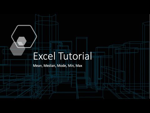 Excel Tutorials - Mean, Median, Mode, Min, Max