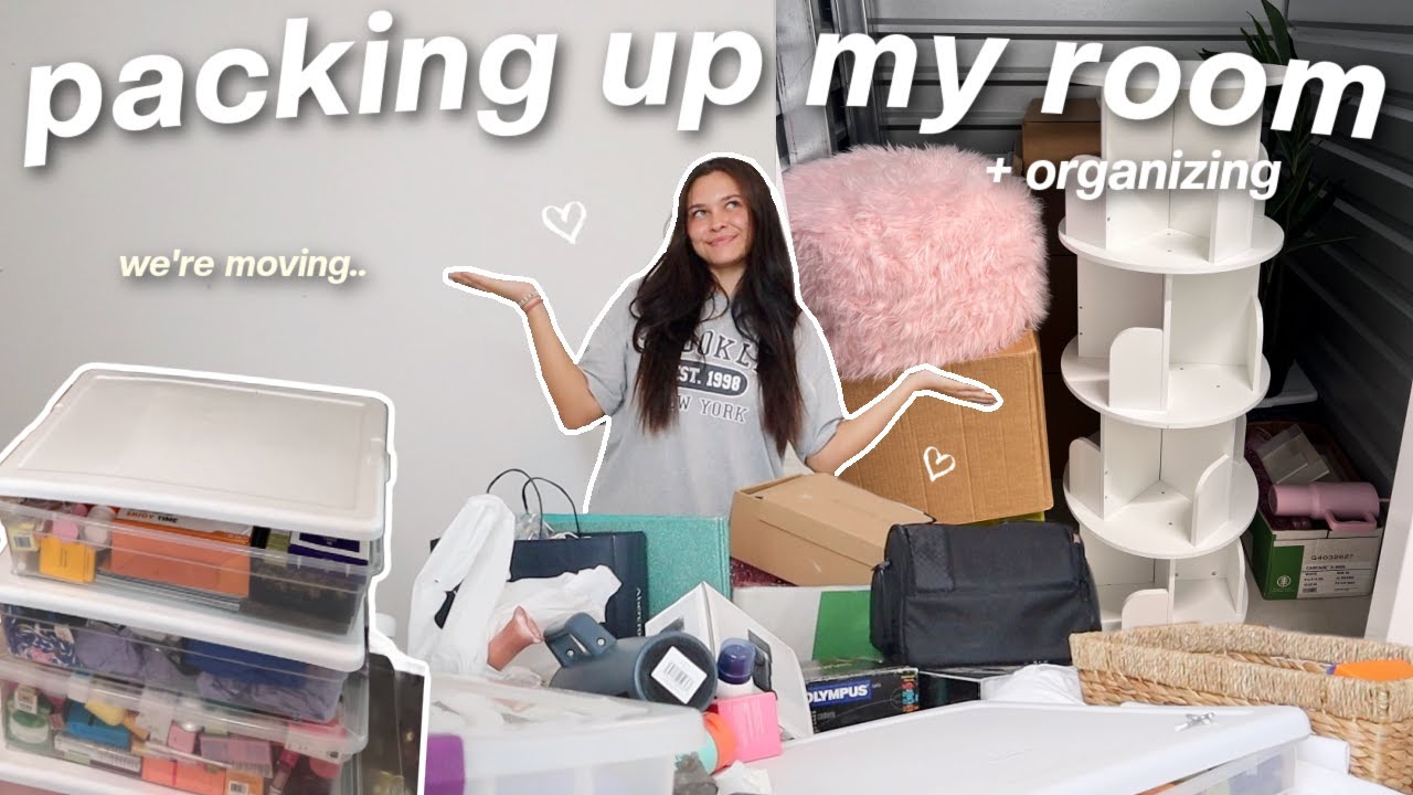 pack + organize my room with me | we are moving