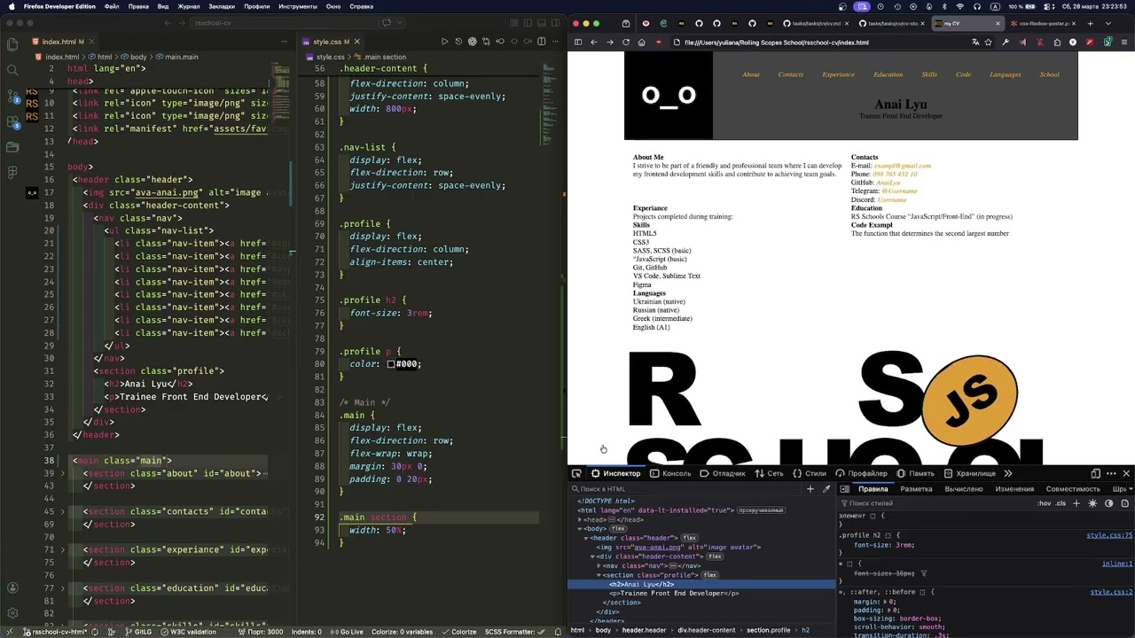 HTML, CSS & Git Basics. CV_3. Live Coding. 2026 Q1. Part 2