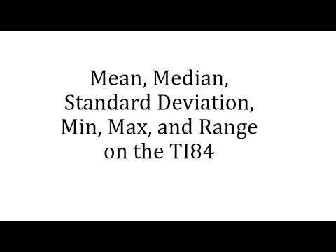 Mean, Median, Standard Deviation, Min, Max, and Range on the TI84 | Math Help from Arithmetic ...