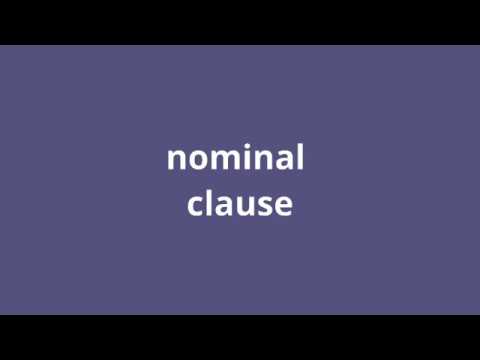 what is the meaning of nominal clause.