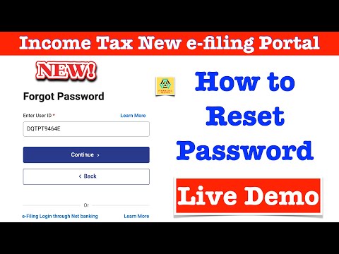 Income Tax Password Reset in New e filing portal | Forgot Password Income Tax login| ITR 2021 22