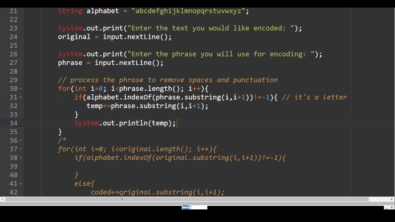 Java Cryptography Lesson 03) Phrase Cipher