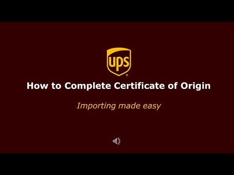USMCA Certificate of Origin Completion Training Video