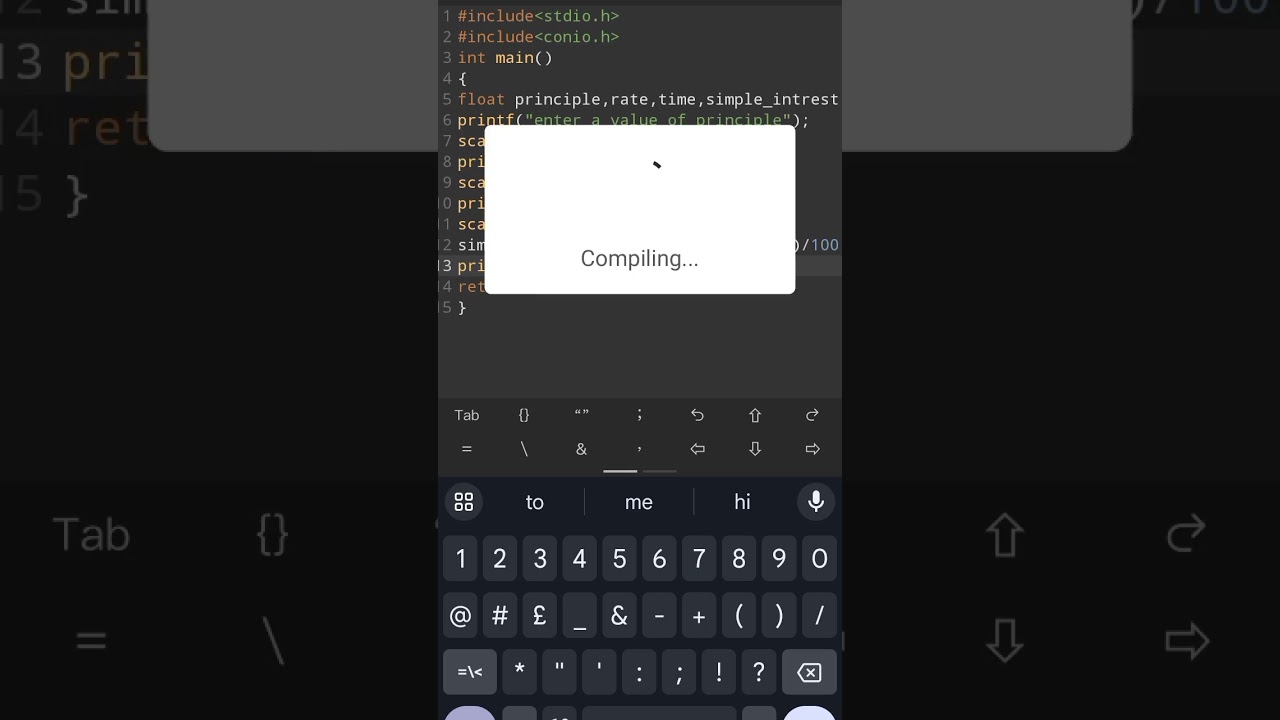 Simple interest in c program #coding #codinglife #codulsufletului #programming #programer #coder