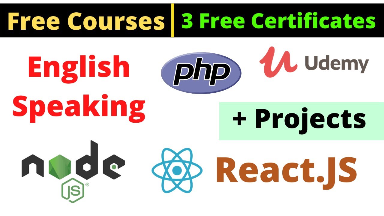 Udemy Free Certificate Courses Node.JS React.JS PHP + Projects Online Classes #DeepShukla