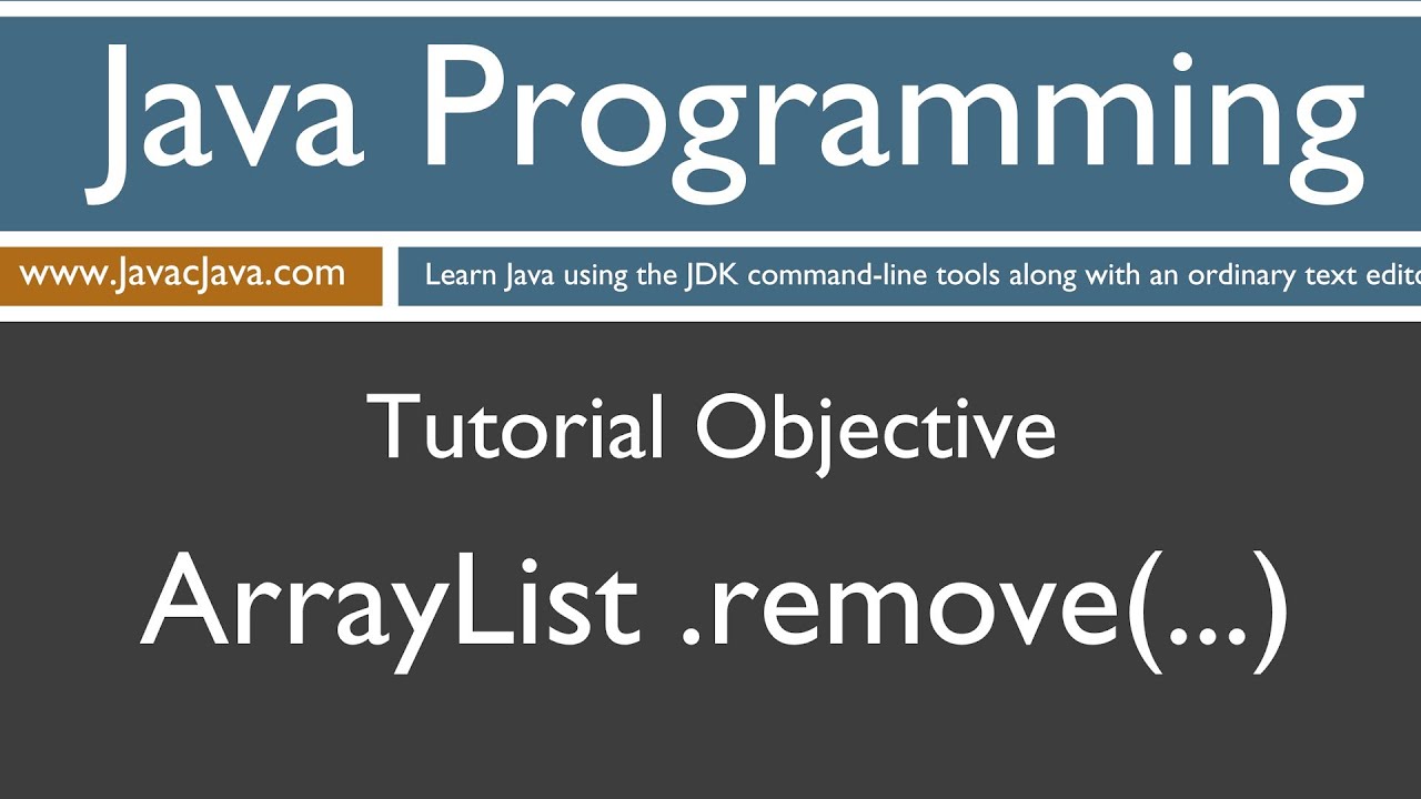 Learn Java Programming - ArrayList remove Method Tutorial