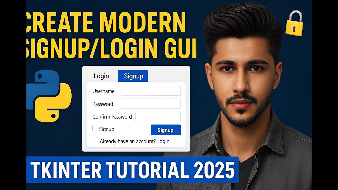 Create Modern Signup/Login GUI in Python | Tkinter Tutorial 2025