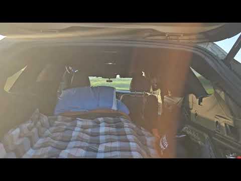 Subaru Outback Wilderness Car camping setup - sorry about the finger it was last minute b4 packing.