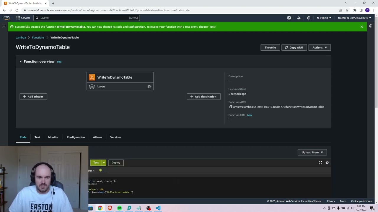 Create and trigger a lambda function - SAA-C03 Lab