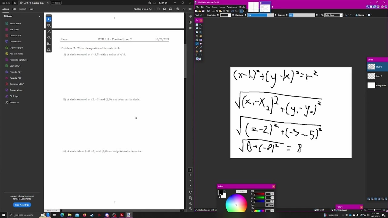 Math 111 - Practice Exam 2