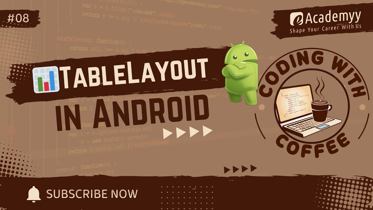 📊 Create TableLayout in Android with Kotlin | Arrange UI in Rows & Columns! | Coding with Coffee ☕💻