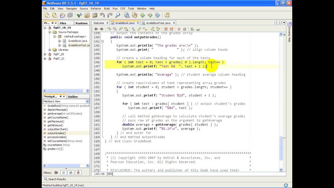 F1L6@10 GradeBook java   using a two dimensional array to store grades