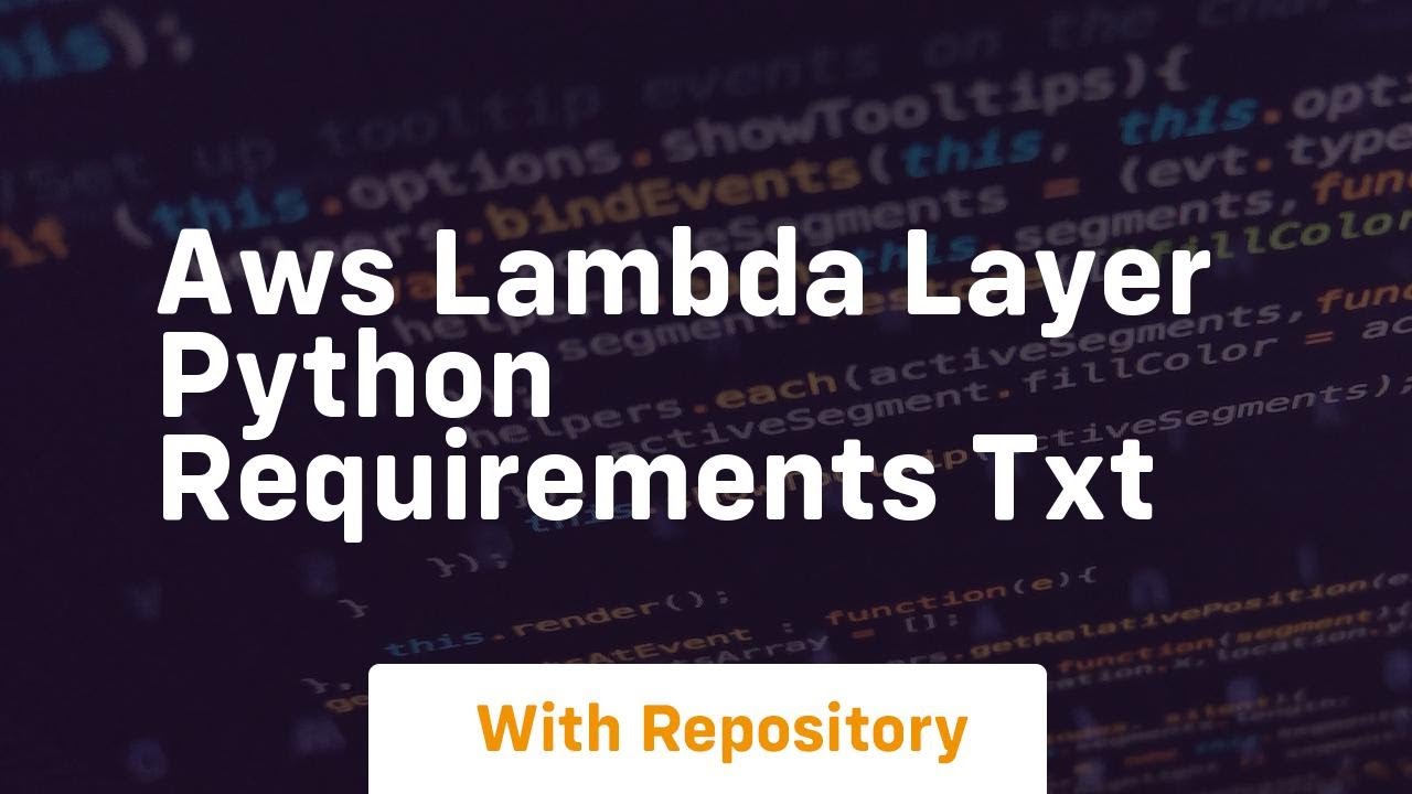 aws lambda layer python requirements txt
