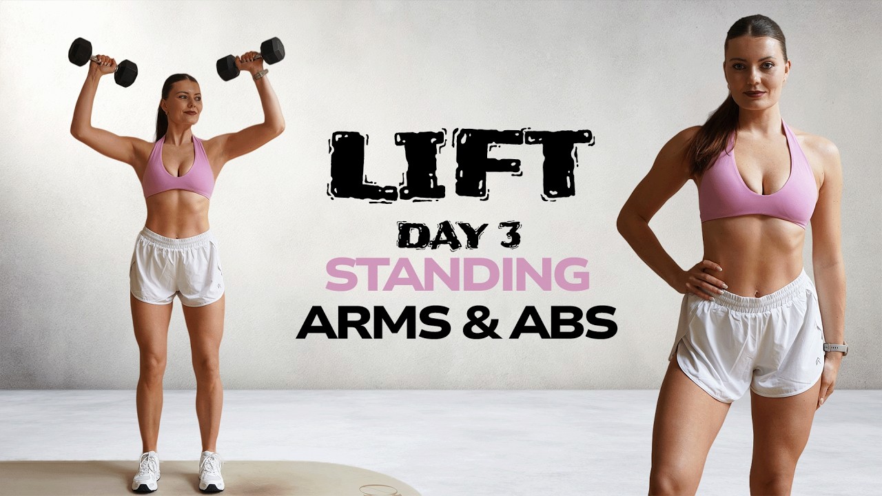 30 MIN STANDING UPPER BODY & ABS STRENGTH WORKOUT WITH DUMBBELLS- No Repeats