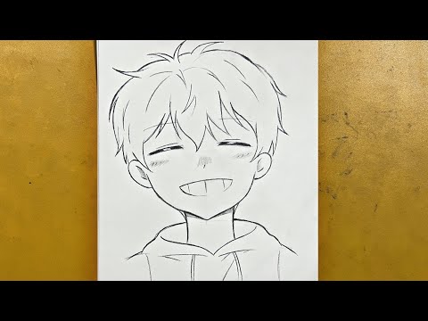 Drawing tutorial ~ how to draw anime boy wearing hoodie