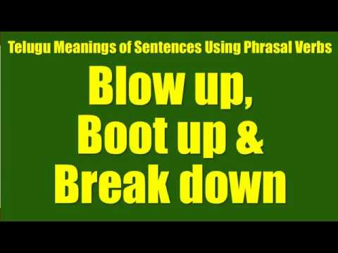 Phrasal Verbs in Telugu: Day 7 | Blow up, Boot up and Break down | PR Learning Lab