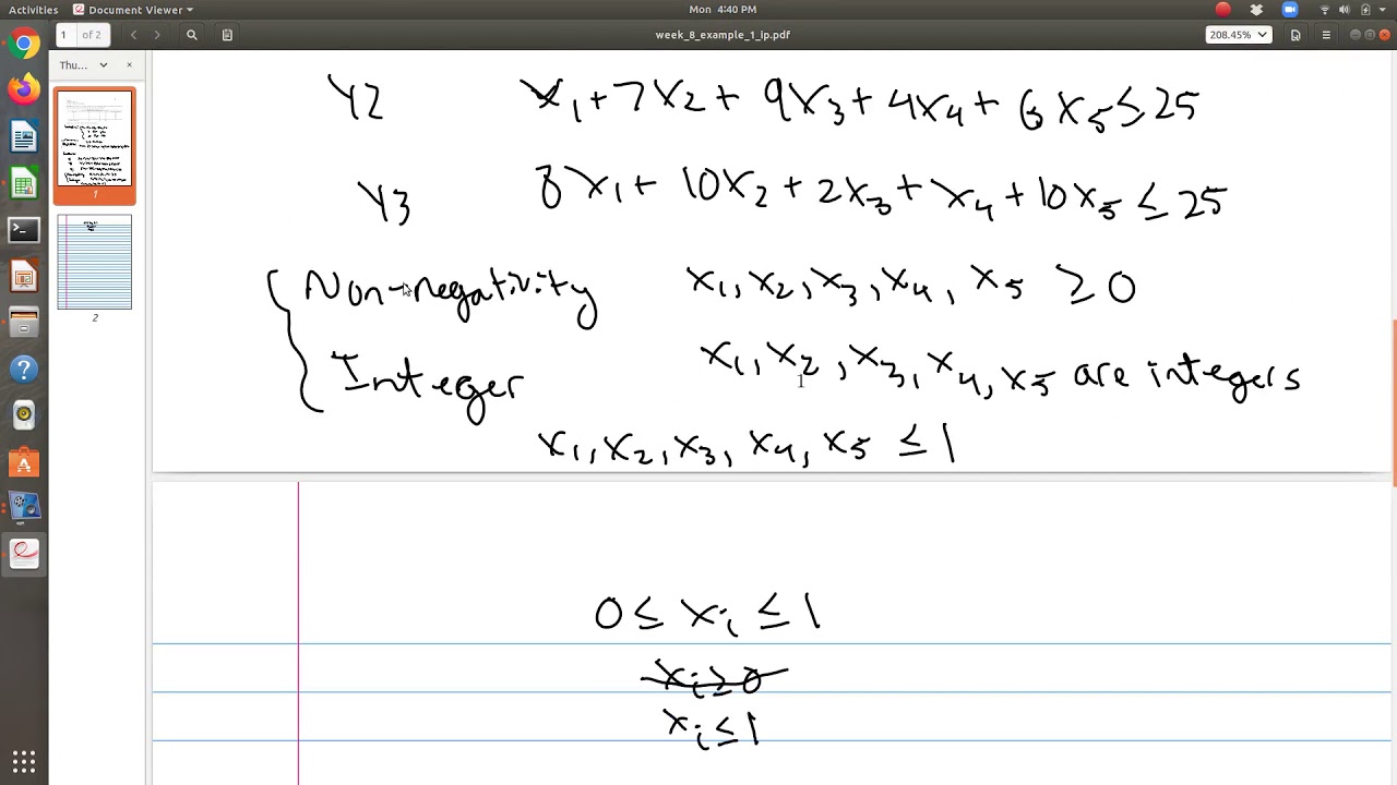 Integer Programming (Project Planning) Example 1: LibreOffice Calc